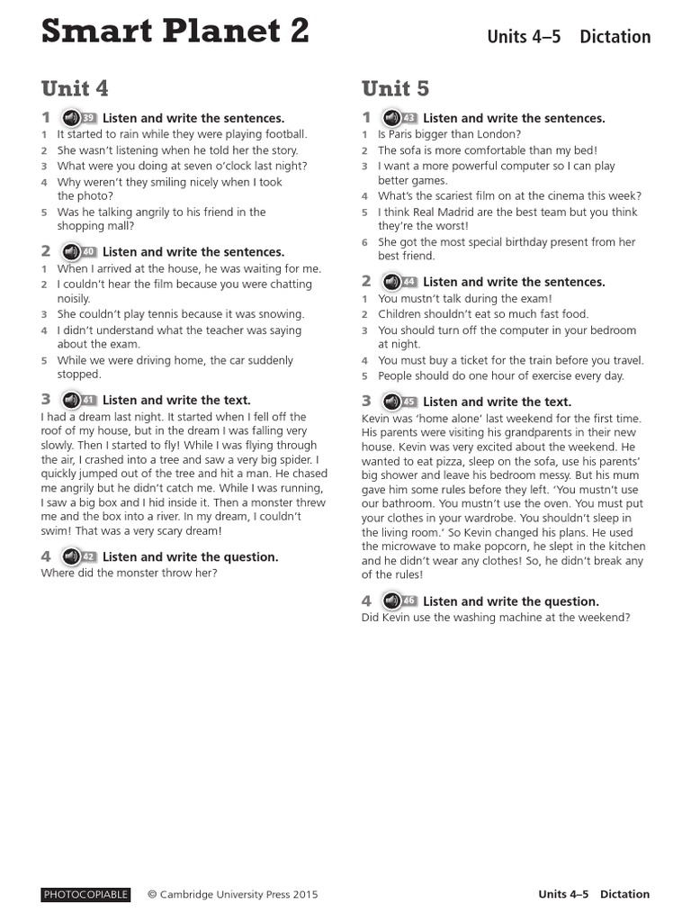 Units 4-5 Dictation | PDF