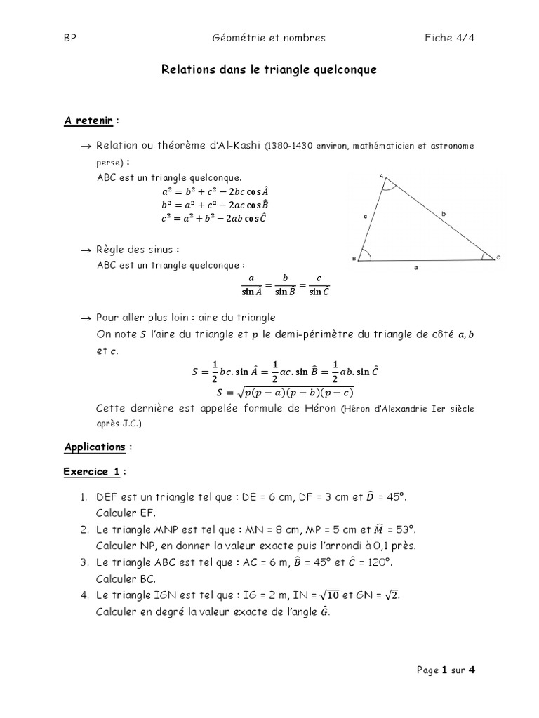 BP Al Kashi | PDF | Triangle | Géométrie