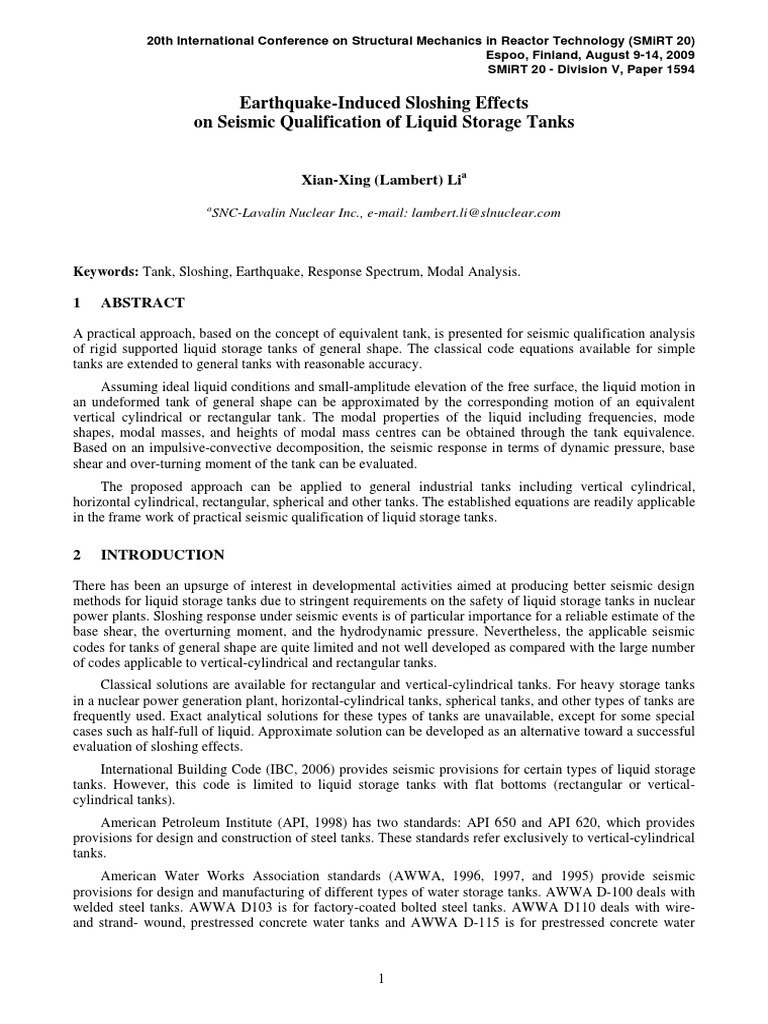 5 - Paper - 1594 Earthquake-Induced Sloshing Effects | PDF | Seismology ...
