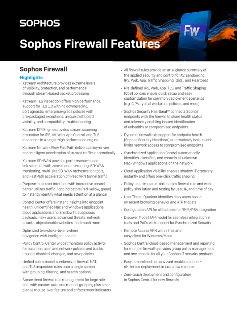 Sophos Firewall Features Overview | PDF | Transport Layer Security ...