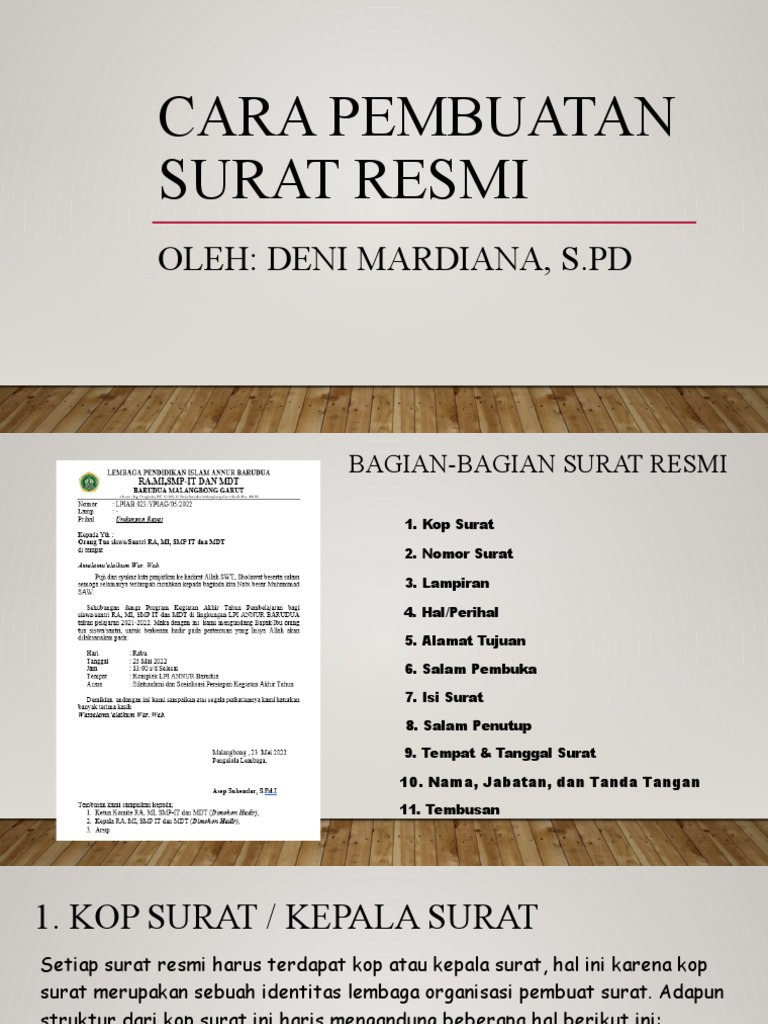 Cara Pembuatan Surat Resmi | PDF