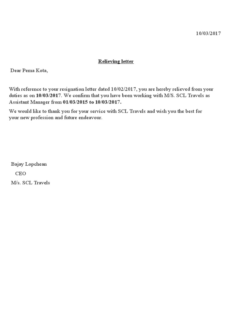 Experience, Appointment and Releiving Letter | PDF | Labor | Business