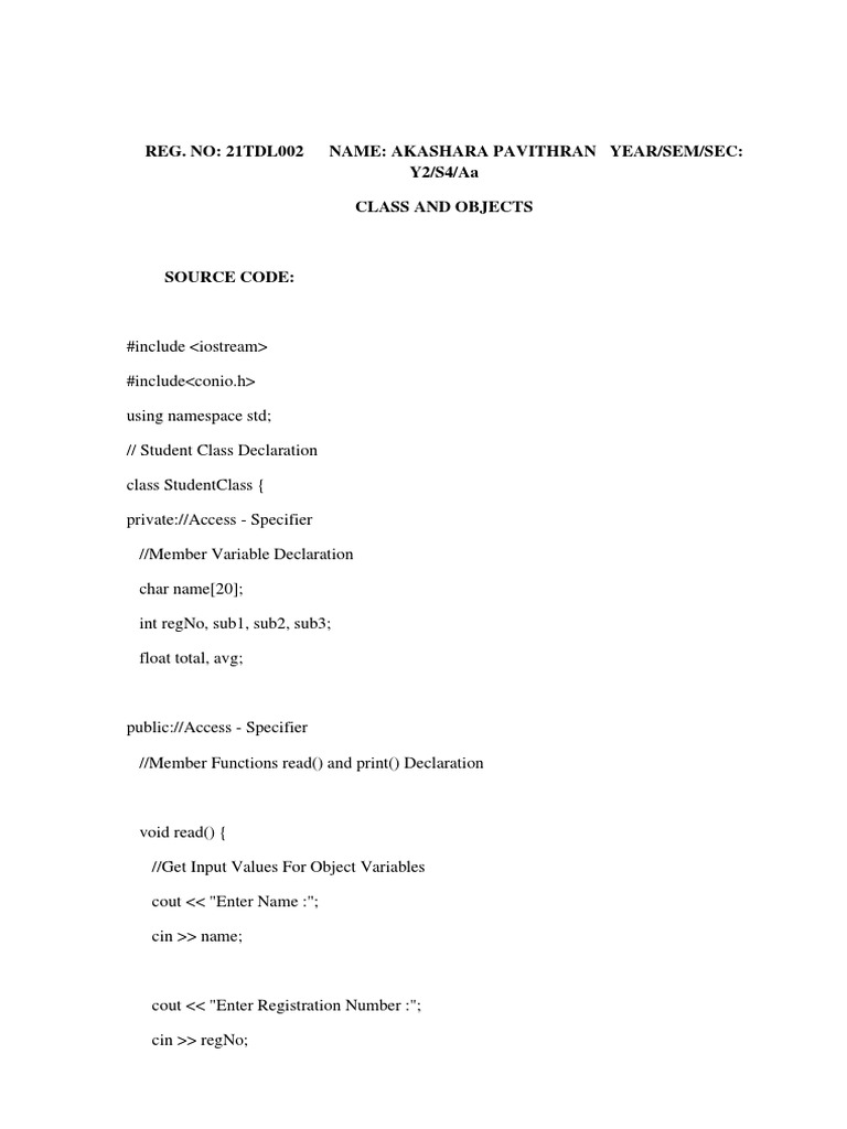 Oop Lab Full Programs | PDF | Namespace | Method (Computer Programming)