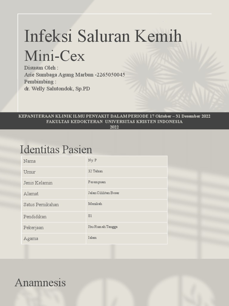 MiniCEX - Arie Sumbaga Agung - DR Welly Salutondok, SP PD | PDF