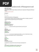 Management Model Exit Exam With Answers | PDF | Pricing | Product ...
