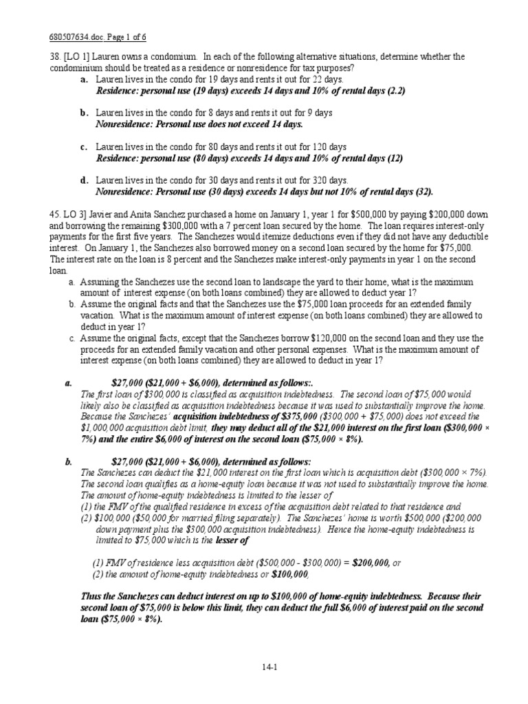 IND 13 CHP 14 8B Class Text HW Problems Solutions | PDF | Loans | Debt