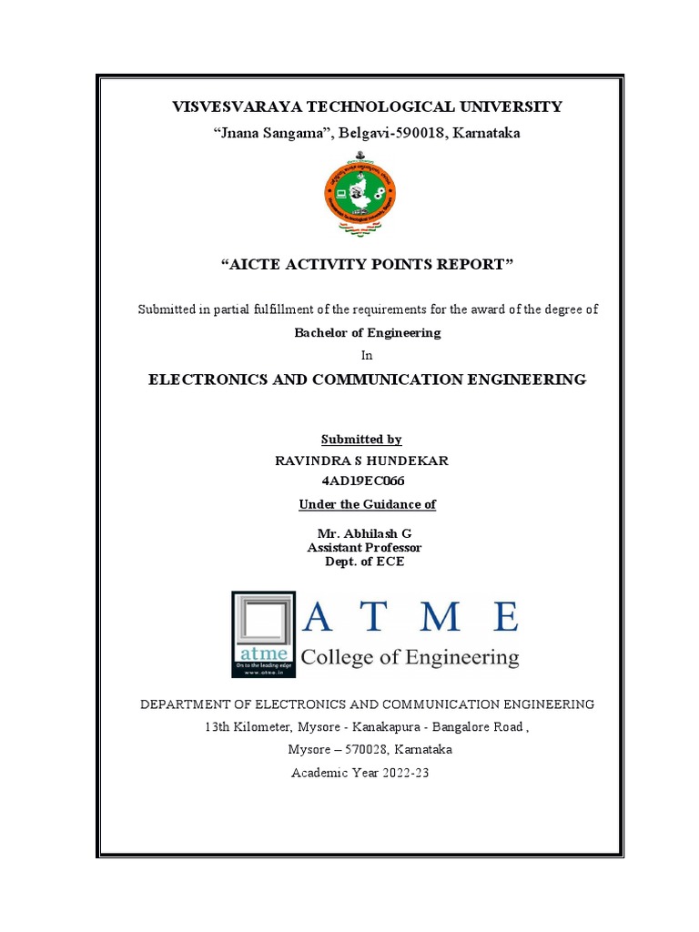 AICTE Activity Points Report 2022-23 | PDF