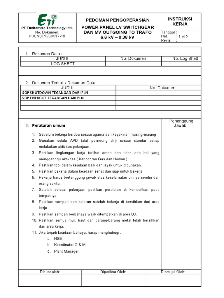 Instruksi Kerja | PDF