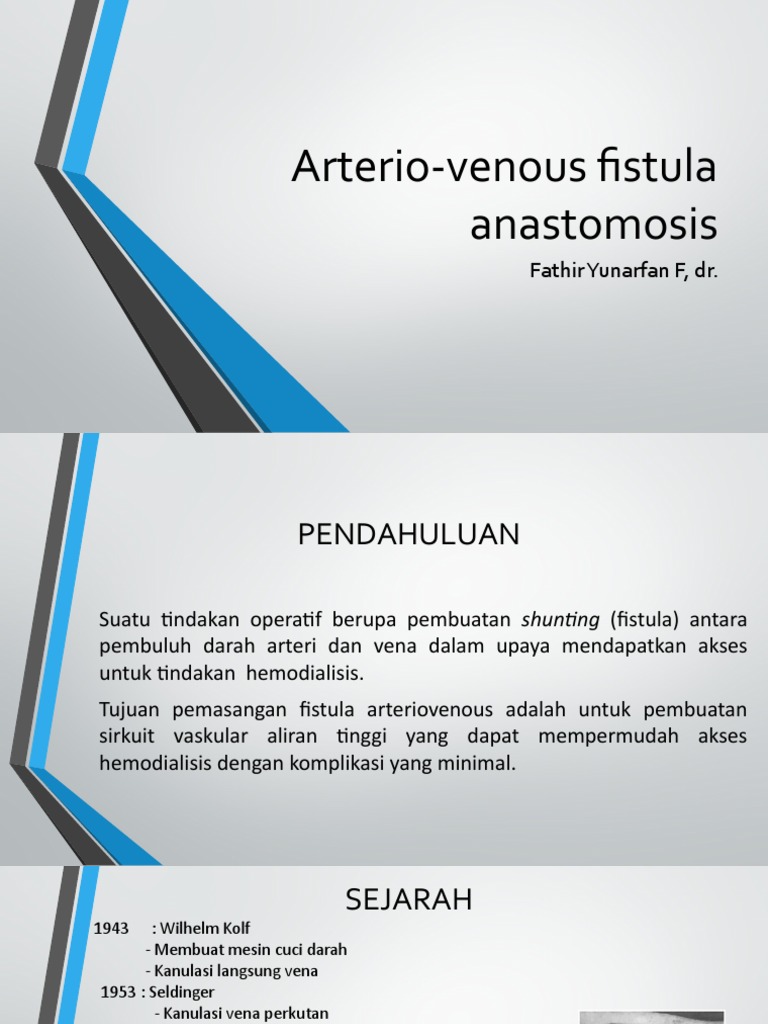Arterio-Venous Fistula Anastomosis | PDF