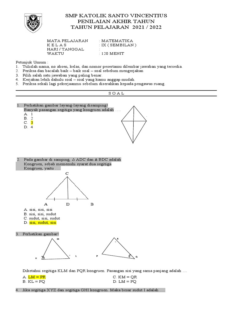 Soal Pat 9 2122 Asli | PDF