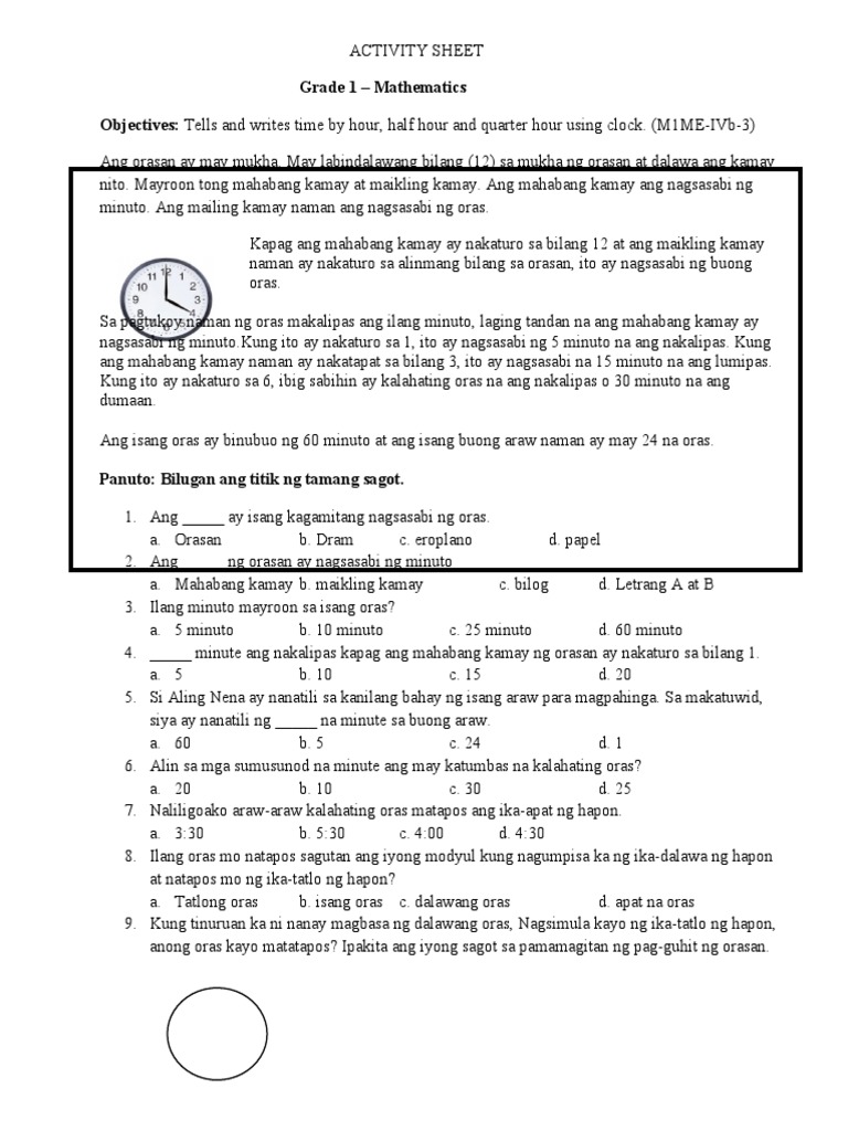 Activity Sheet | PDF