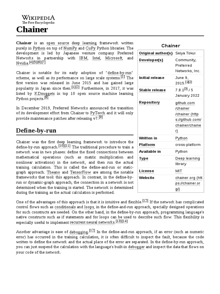 Chainer | PDF | Computational Neuroscience | Computing