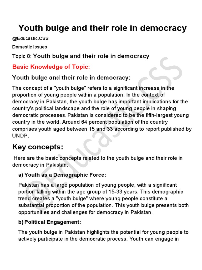 8 1 Youth Bulge And Their Role In Democracy Pdf Democracy