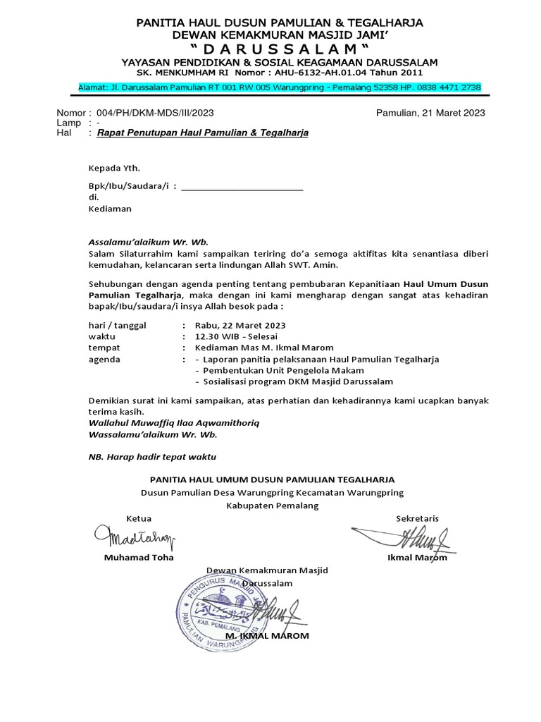 Undangan Panitia Haul2-1 | PDF