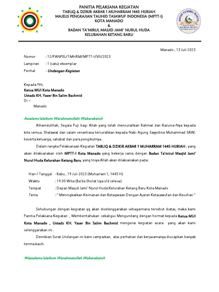 Undangan Mui Manado | PDF