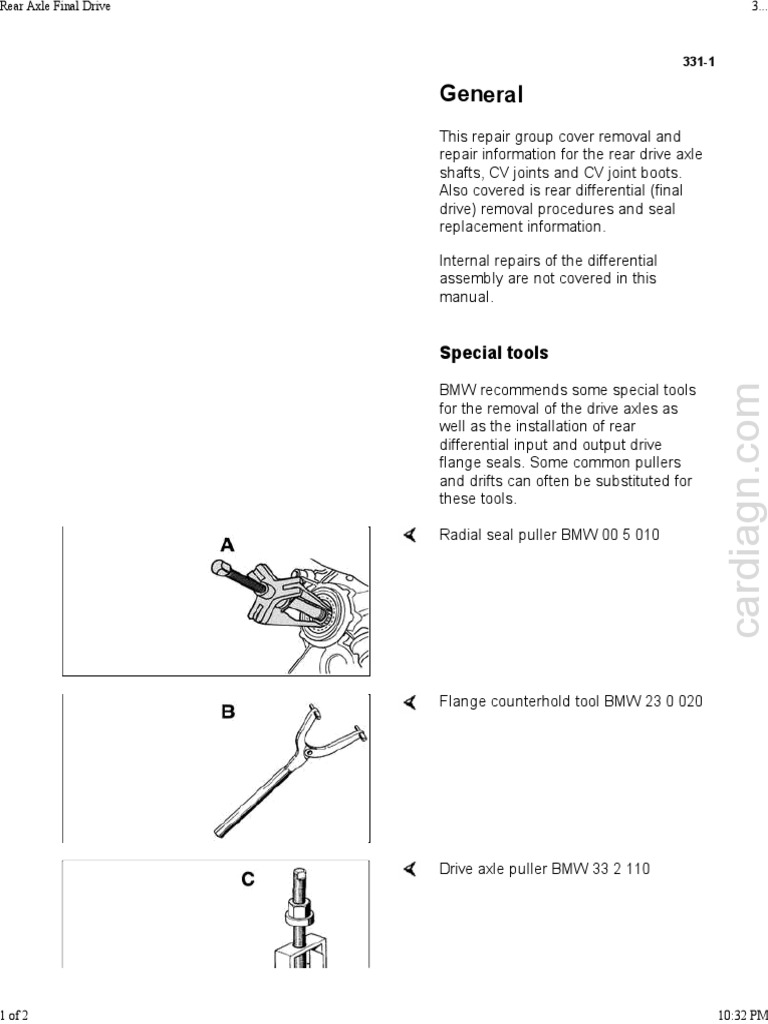 23.rear Axle Final Drive | Download Free PDF | Axle | Manufactured Goods