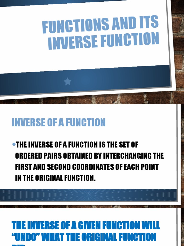 Functions and Its Inverse Function | PDF