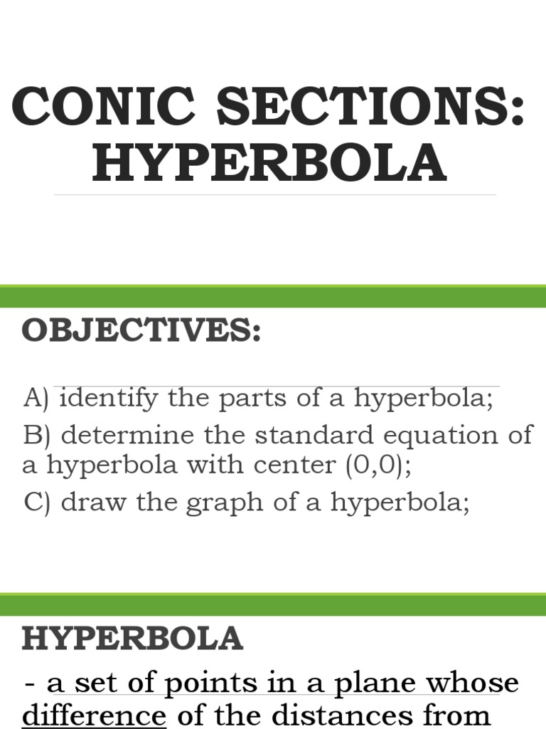 Conic Sections Hyperbola | PDF | Algebraic Geometry | Geometric Shapes
