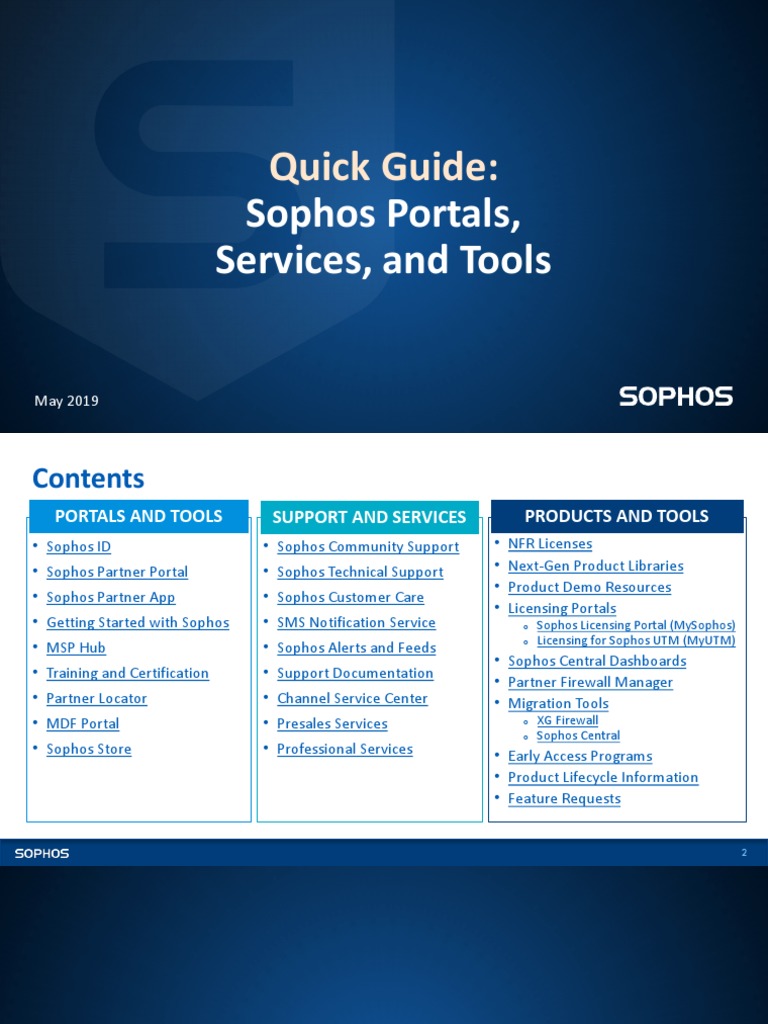 Sophos Quick Guide Portals Services Tools en | PDF | Computing | Information Technology