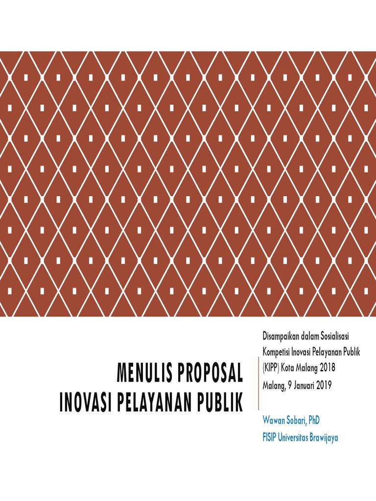 Proposal Inovasi Pelayanan Publik - KIPP 2019 | PDF