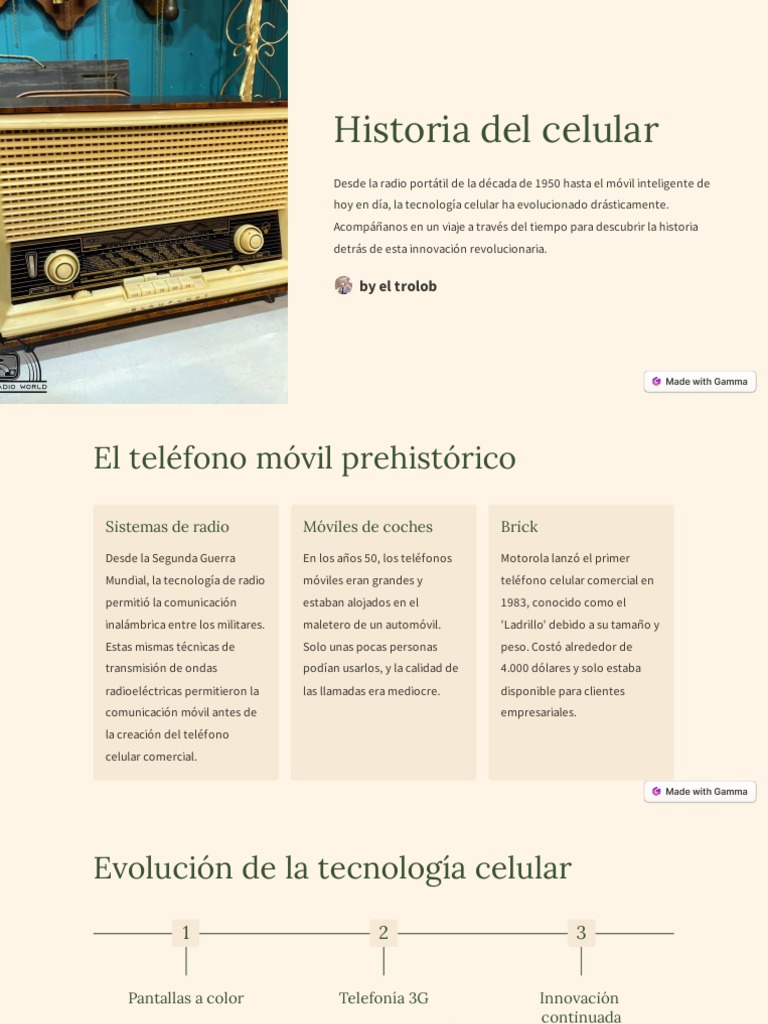 Historia y evolución del celular | PDF | Teléfonos móviles | Smartphone