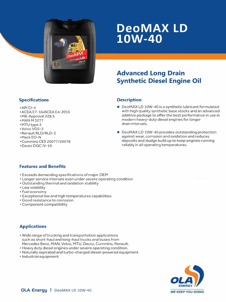 DeoMAX LD 10W 40 | PDF