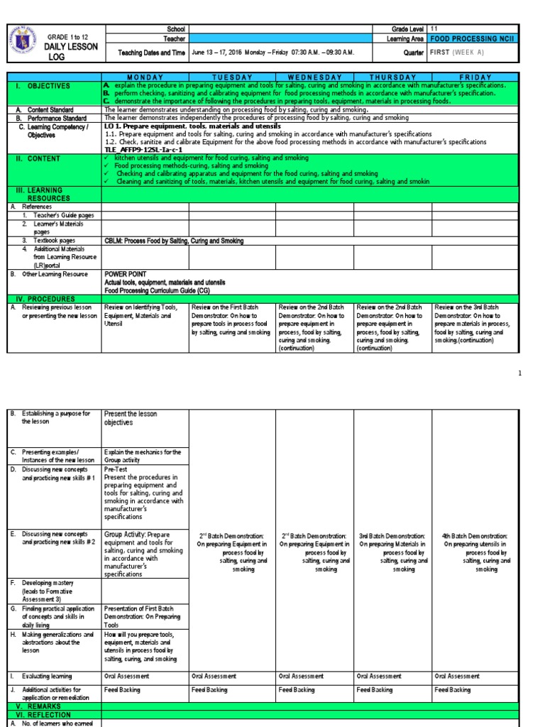 DLL Sample Food Processing | PDF | Learning | Tools