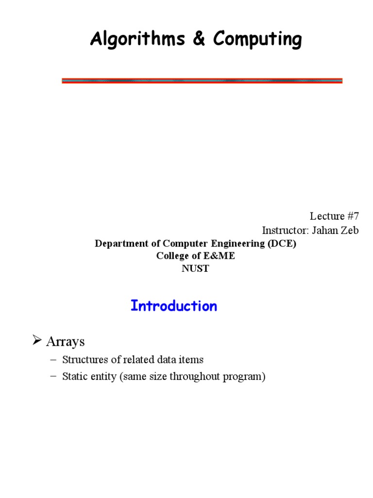 1st Sem Itp Lecture 7 Algorithms And Computing Pdf Integer 6338
