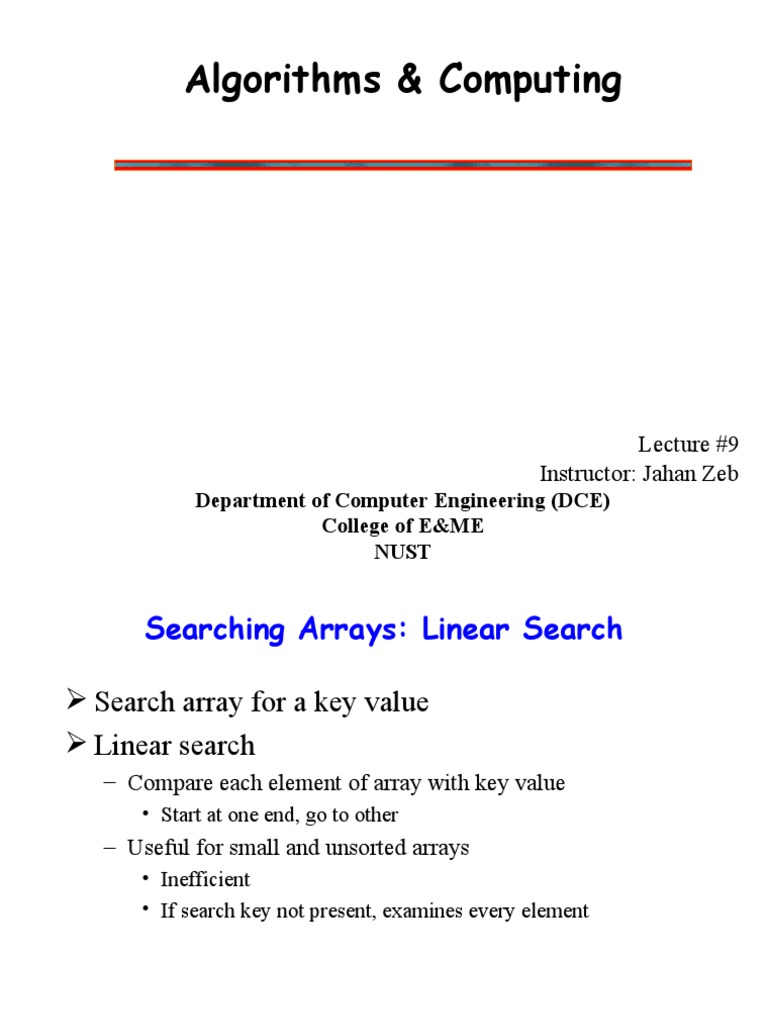 1st Sem Itp Lecture 9 Algorithms And Computing Pdf Pointer 7037