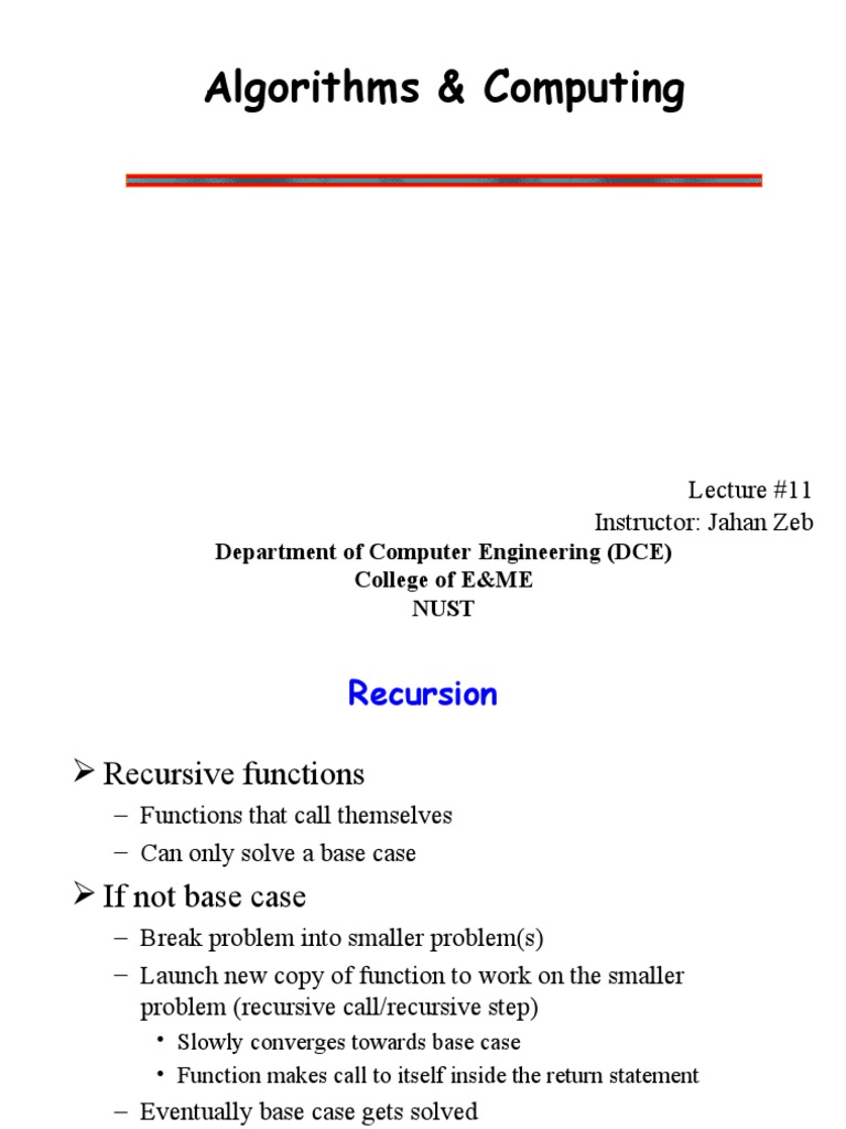 1st Sem Itp Lecture 11 Algorithms And Computing Pdf Integer Computer Science Applied 