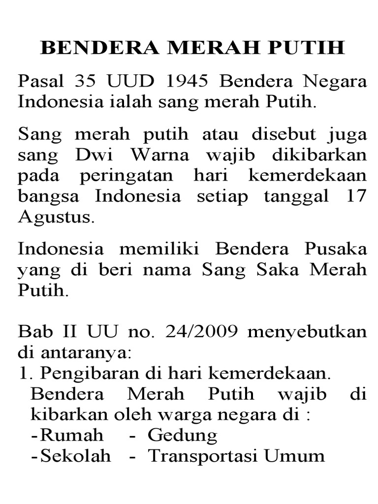 Sejarah dan Aturan Bendera Merah Putih | PDF