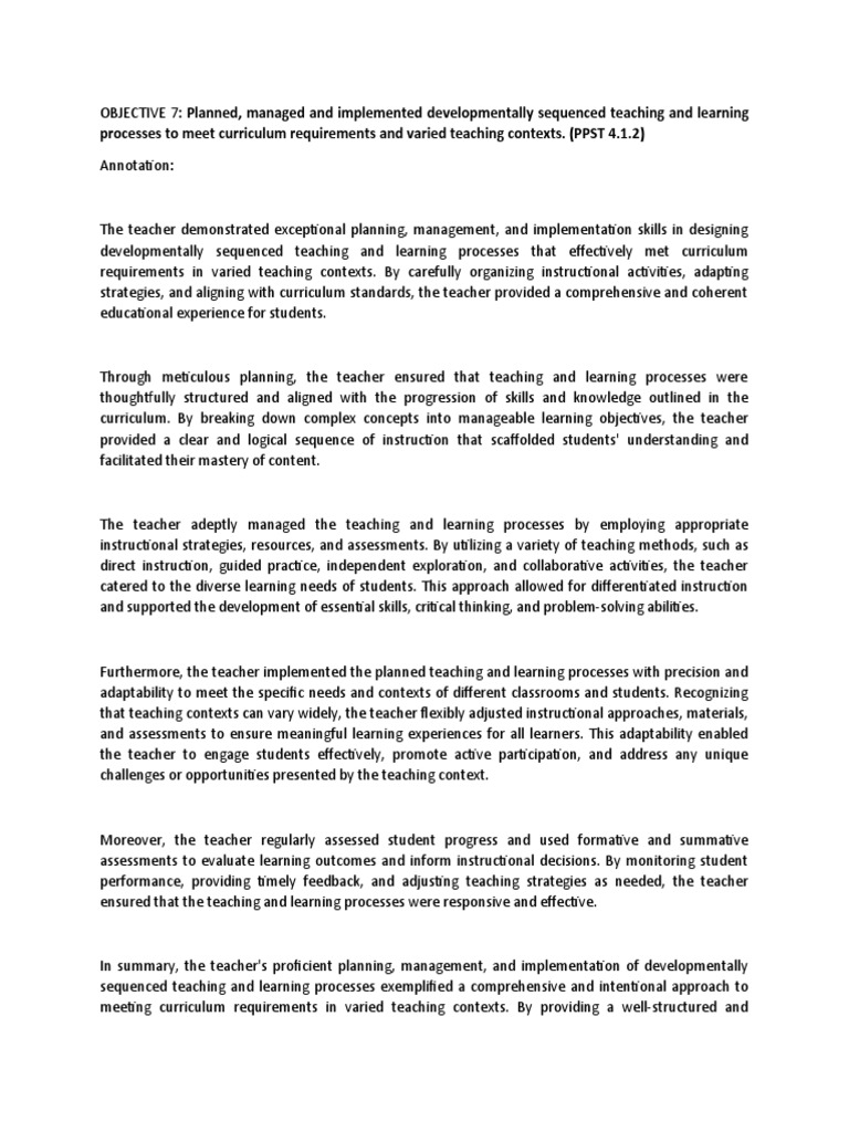 Objective 7 | PDF | Learning | Teachers