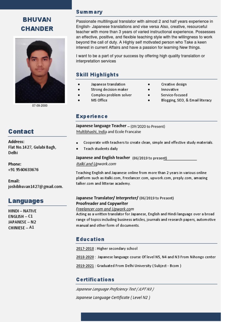 RESUME - BHUVAN - JOSHi 1 | PDF | Behavior Modification | Cognition RESUME - BHUVAN - JOSHi 1 | PDF | Behavior Modification | Cognition