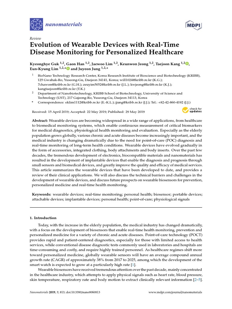 Nano Materials in Wearable Devices | PDF | Wearable Technology | Monitoring (Medicine)