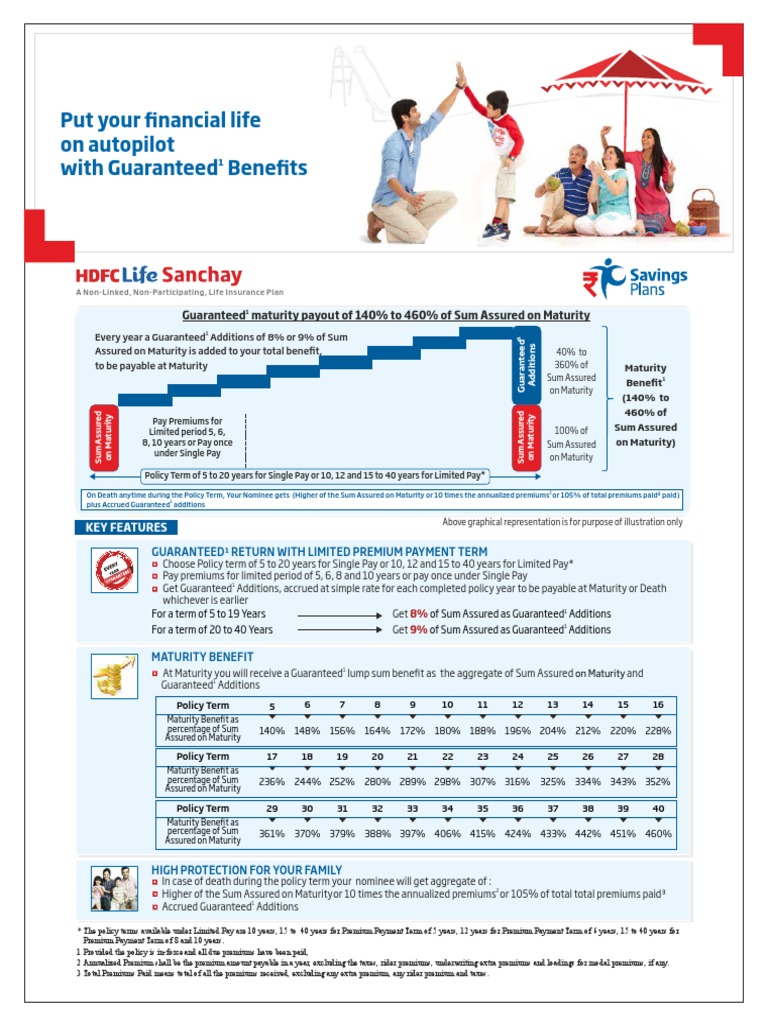 HDFC Life Sanchay | PDF | Insurance | Life Insurance