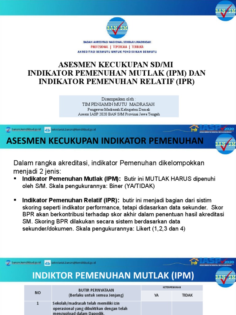 02.1.asesmen Kecukupan IPM & IPR - MI - IASP 2020 | PDF