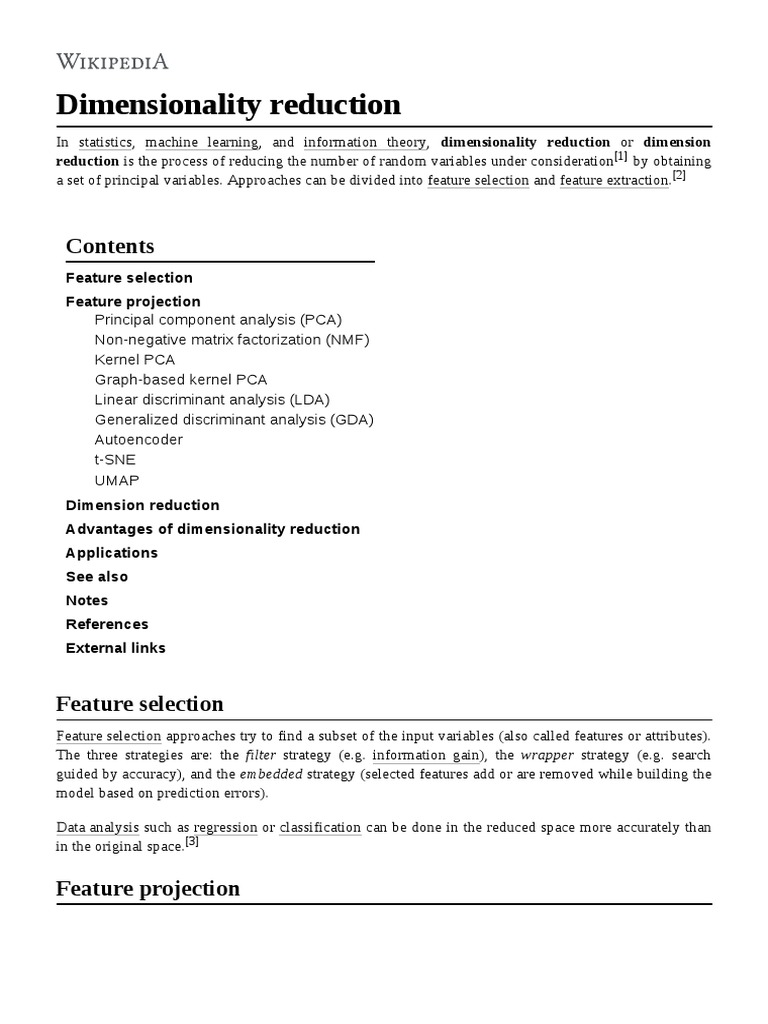 Dimensionality Reduction | PDF | Principal Component Analysis | Information Science