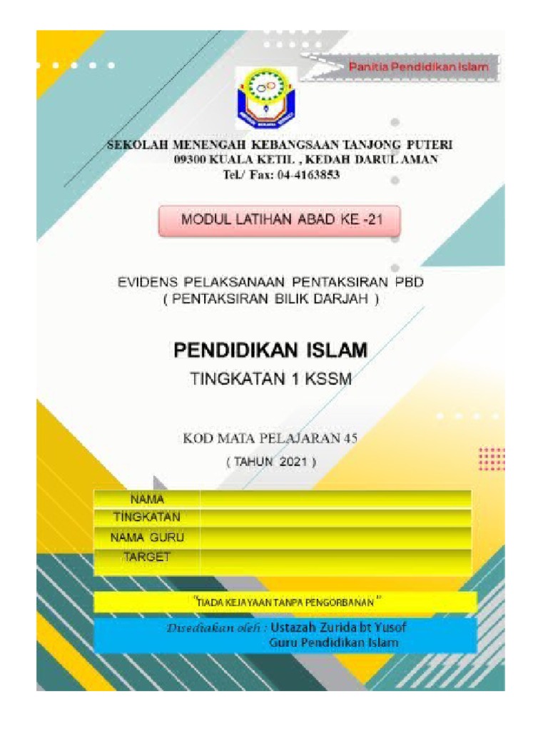 Anyflip Modul Latihan Pendidikan Islam Tingkatan 1 Ustazah Zurida | PDF