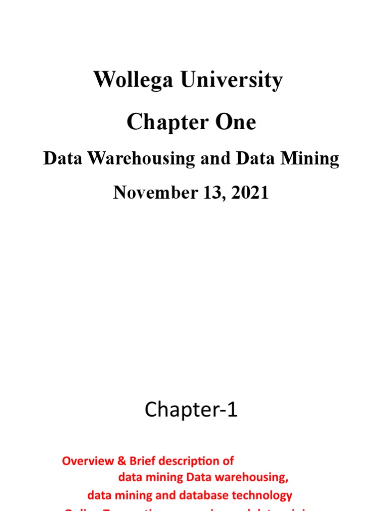 Chapter 1 | PDF | Data Warehouse | Data Mining