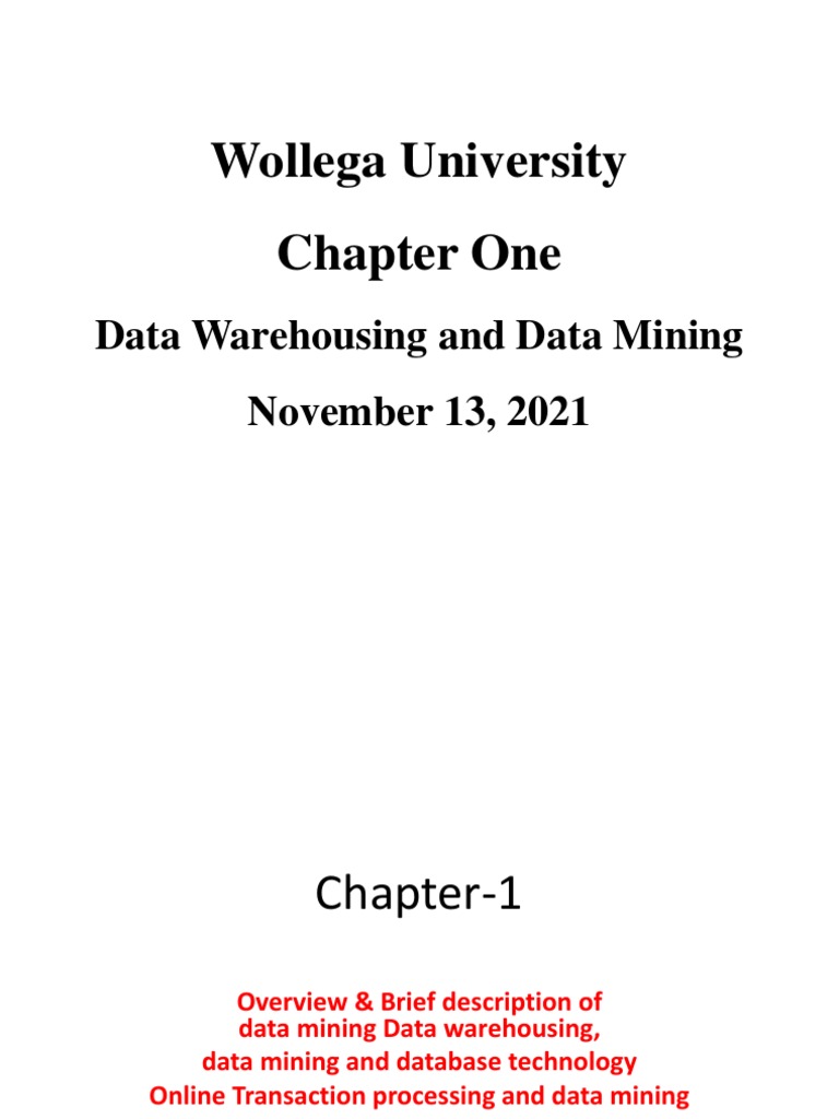 Chapter 1&2 | PDF | Data Warehouse | Data Mining