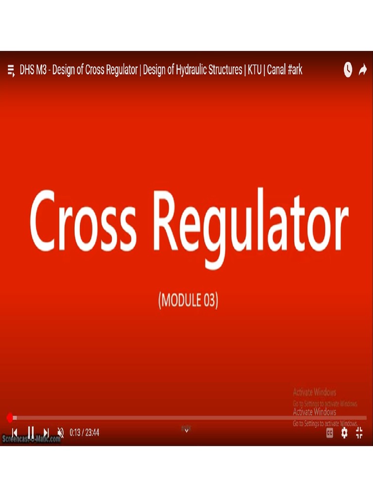 D05 Design of Cross Regulator | PDF