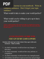 Giver Ch. 16 | PDF | The Giver