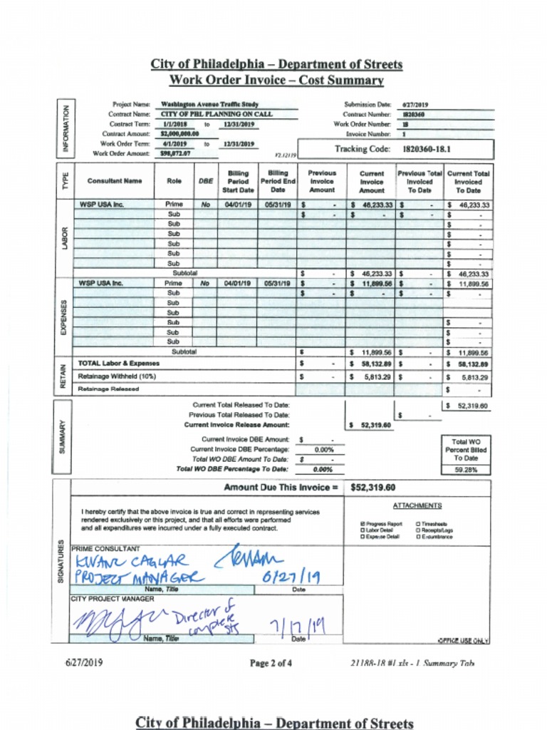 Washington Ave WSP Invoices | PDF | Invoice | Business