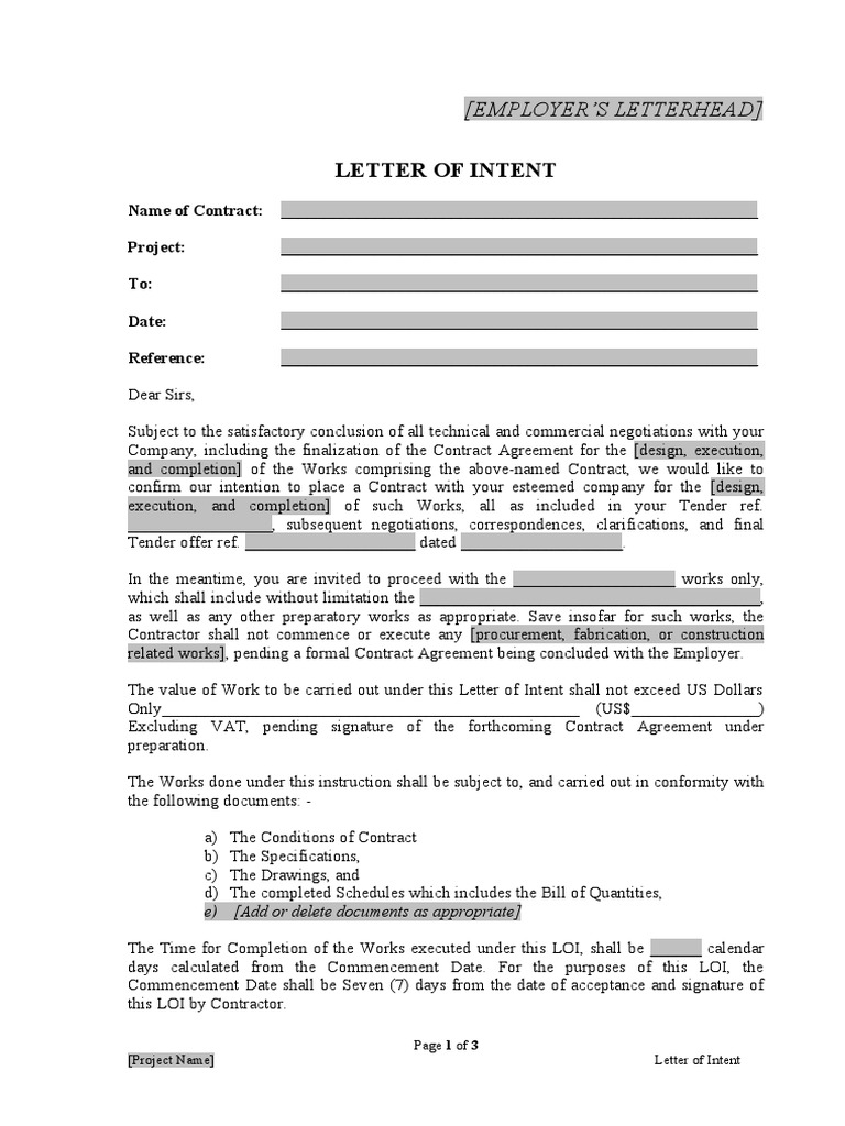 Letter of Intent - Template | Download Free PDF | Justice | Crime ...