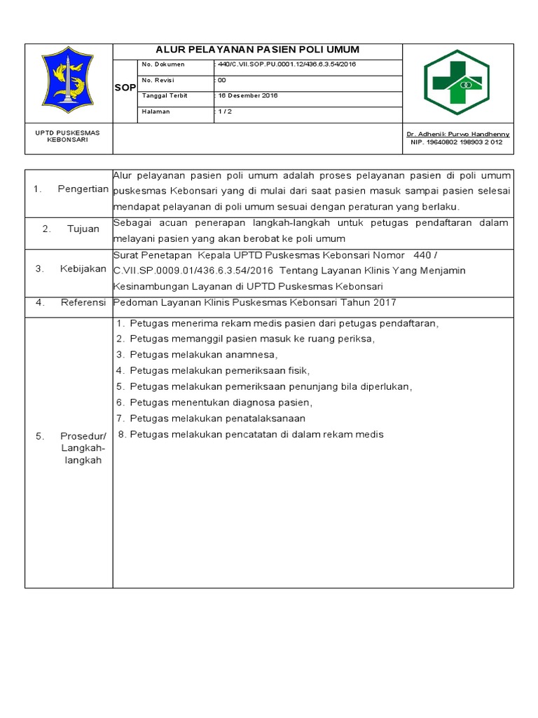 1.alur Pelayanan Poli Umum | PDF