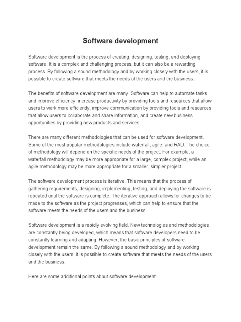 Software Development | PDF | Software Development Process | Agile Software Development