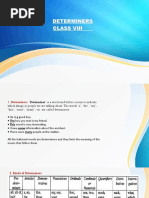 Class 9 Determiners Worksheet | PDF