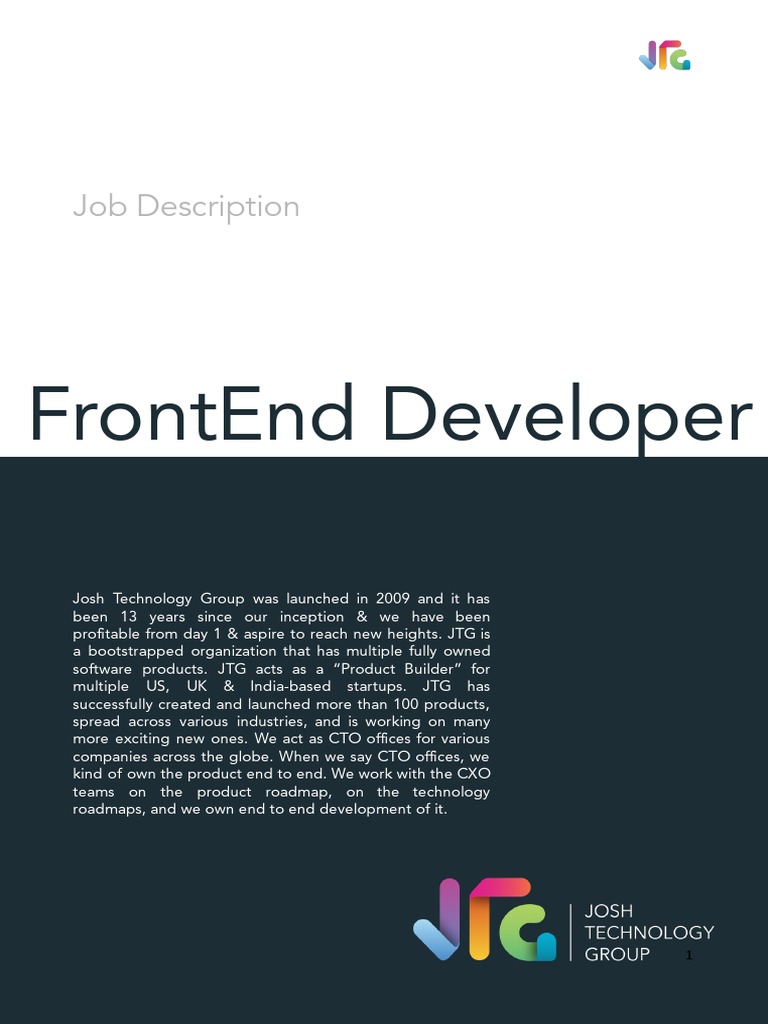 Front End Developer Jd Pdf Angular Js Bootstrap Front End Framework