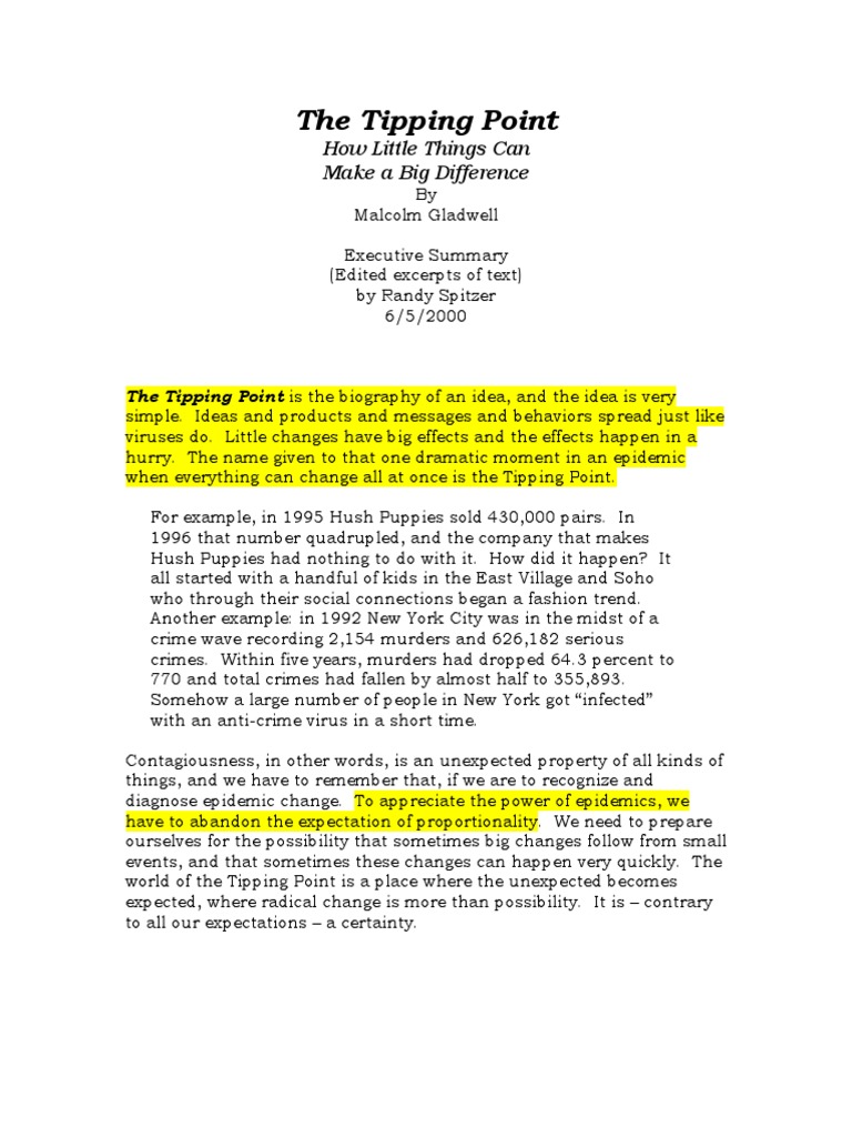 The Tipping Point | Download Free PDF | Memory | Nonverbal Communication