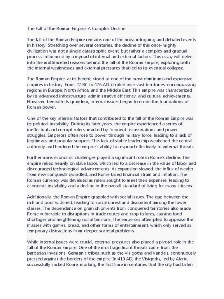 The Fall of The Roman Empire | PDF | Roman Empire | Empire